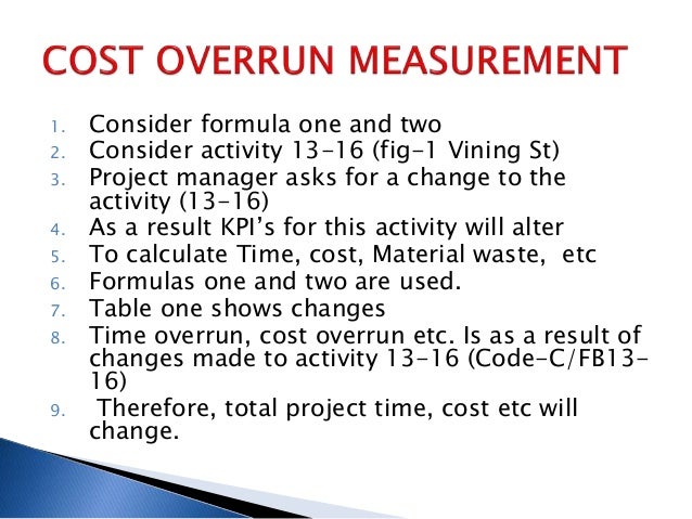 014 changes-cost overrun measurement