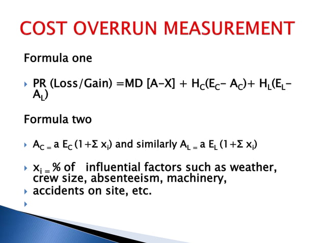 014 changes-cost overrun measurement | PPT | Free Download