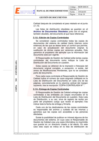014 procedimiento-gestion-documentacion-sistema-gestion-calidad | PDF