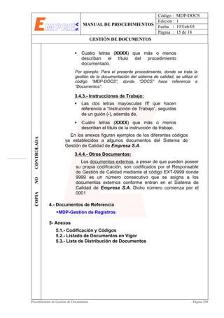 014 procedimiento-gestion-documentacion-sistema-gestion-calidad | PDF