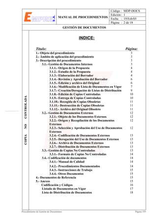 014 procedimiento-gestion-documentacion-sistema-gestion-calidad | PDF