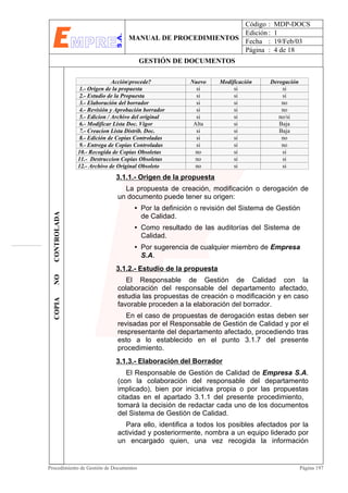 014 procedimiento-gestion-documentacion-sistema-gestion-calidad | PDF
