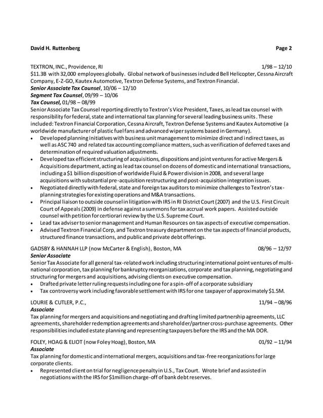 David Ruttenberg Resume--June 2016 | DOCX
