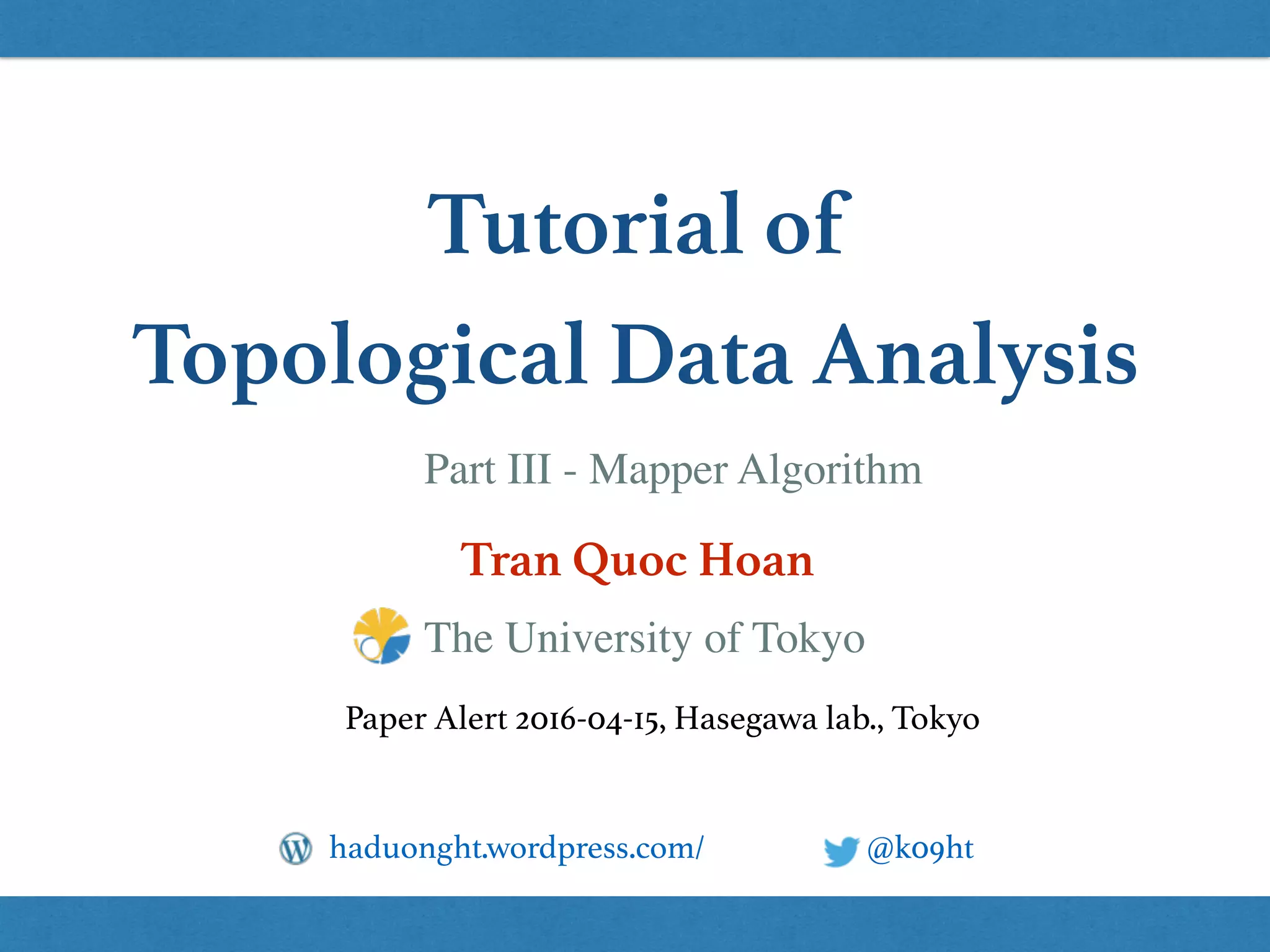 Tutorial Of Topological Data Analysis Part 3mapper Algorithm Pdf