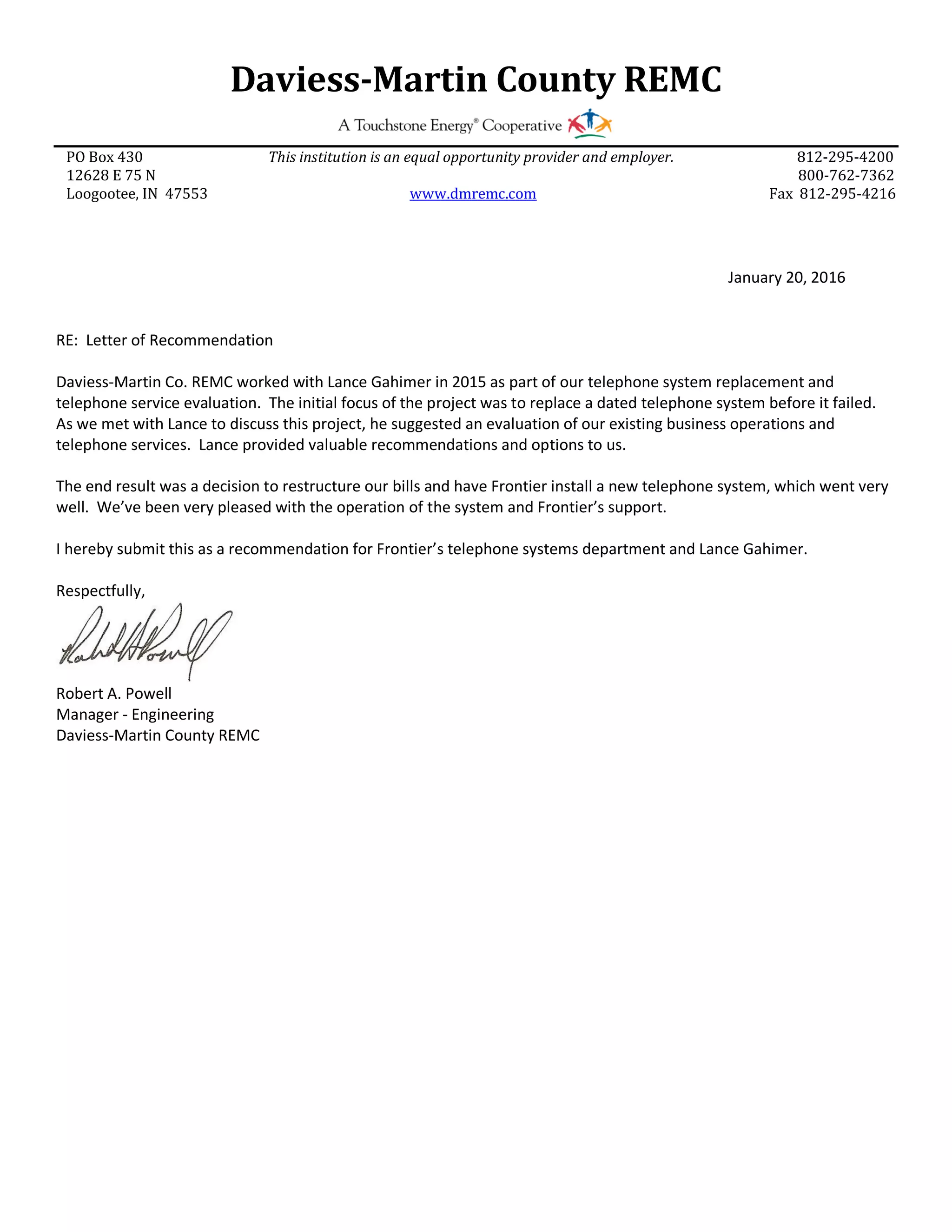 Frontier letter of recommendation | PDF