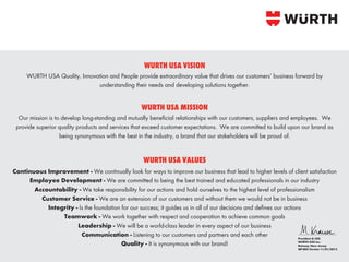 WURTH USA ISO9001 Quality Policy | PPT