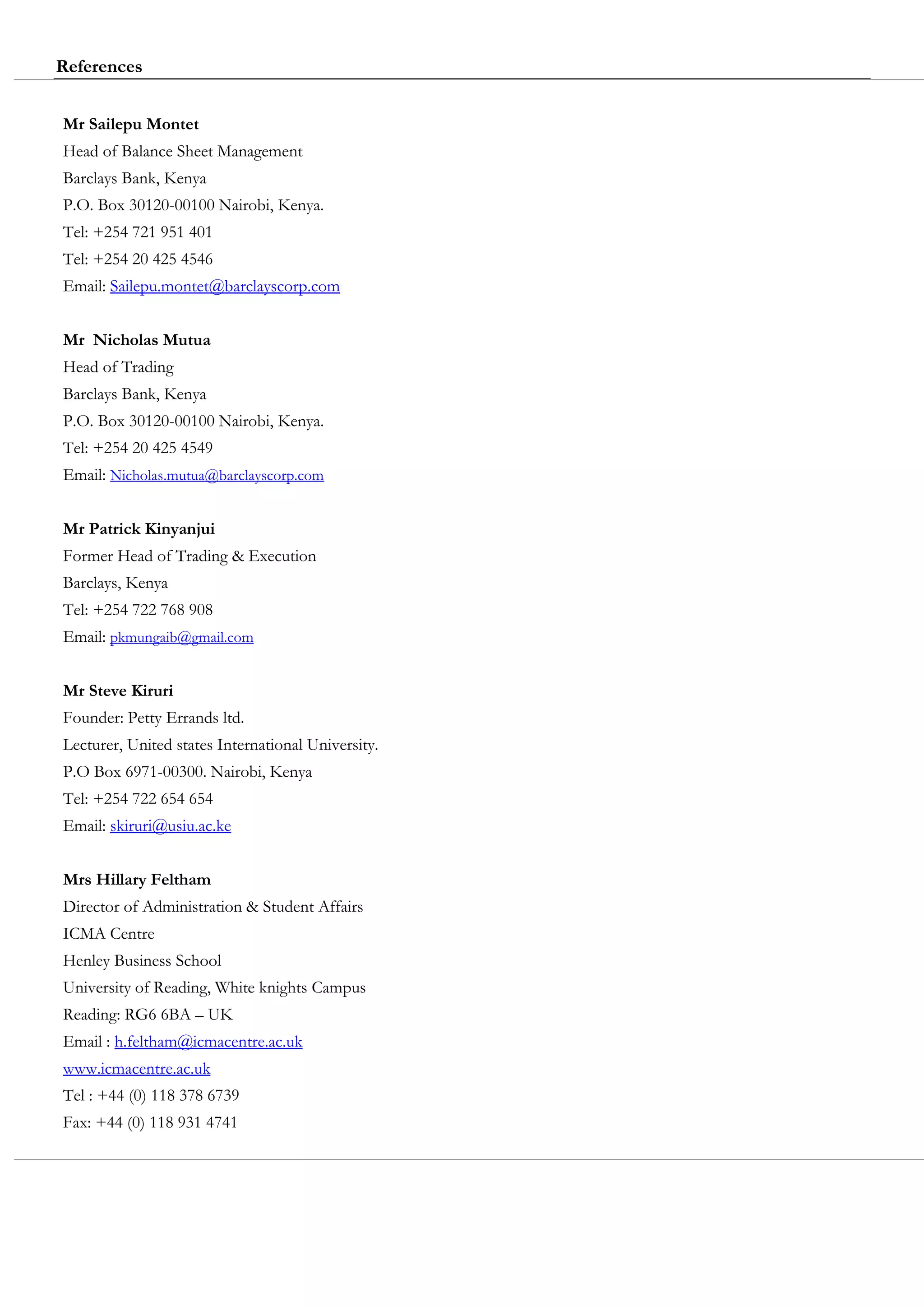 Langat Tonny Mutai C.V | PDF | Business Banking & Finance | Business