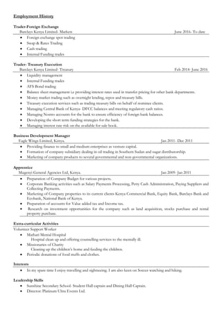 Langat Tonny Mutai C.V | PDF | Business Banking & Finance | Business