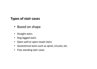 Design of stair case and types of stairs | PDF