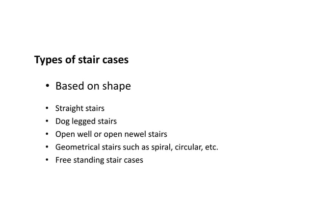 Design of stair case and types of stairs | PDF | Physics | Science