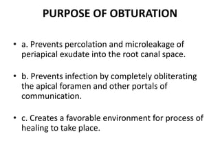 015.obturation of root canal | PPTX