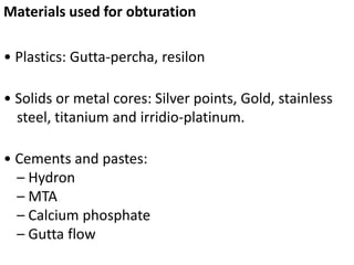 015.obturation of root canal | PPTX