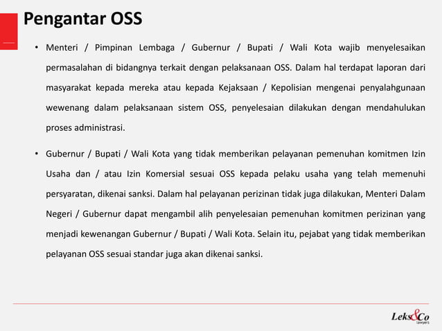 Perizinan Berusaha di Indonesia Melalui OSS | PPTX
