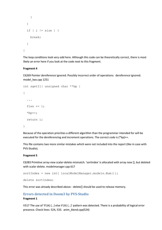 Comparing static analysis in Visual Studio 2012 (Visual C++ 2012) and ...