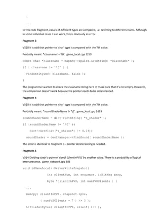 Comparing static analysis in Visual Studio 2012 (Visual C++ 2012) and PVS-Studio | PDF