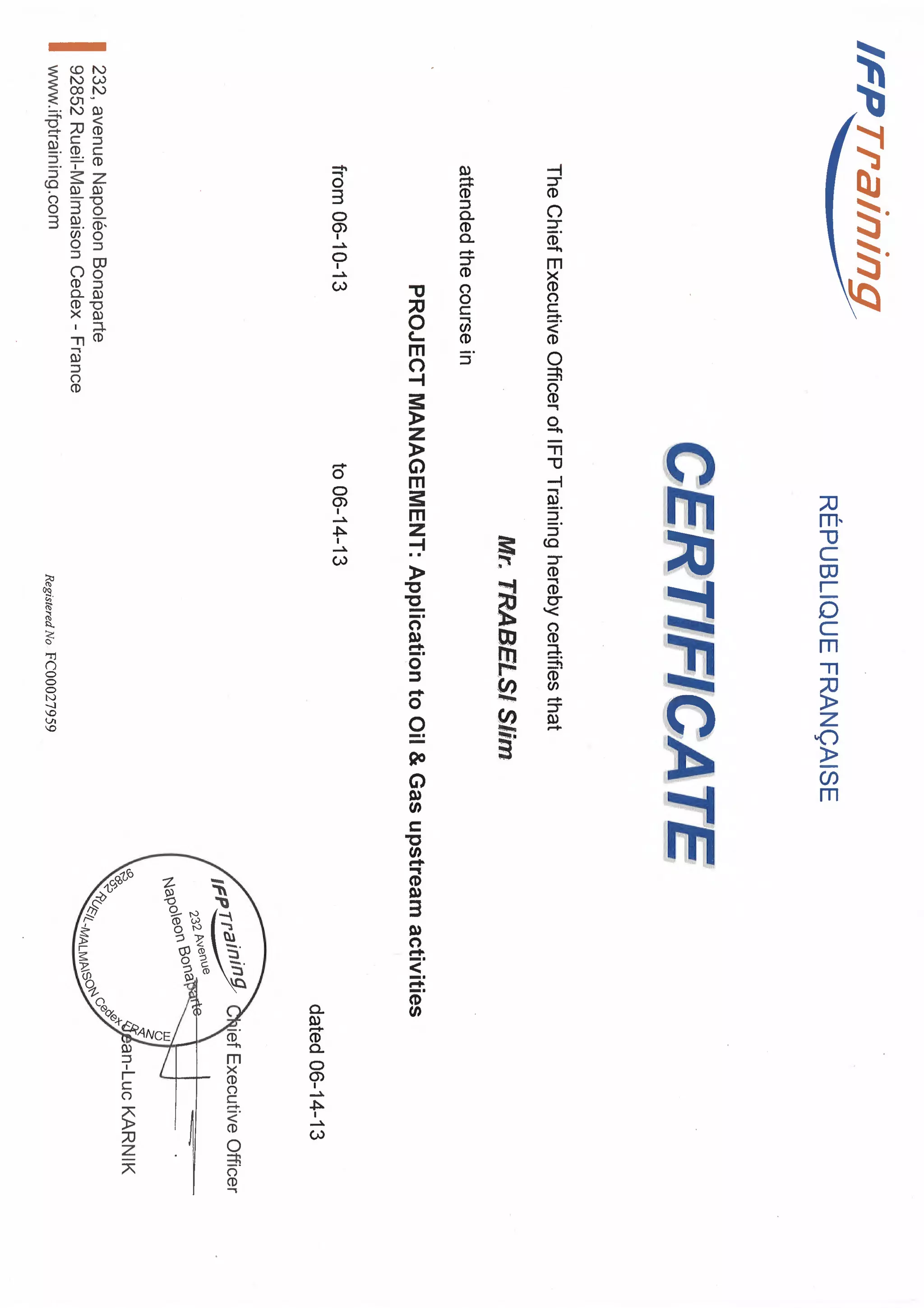 Certificates & Diploma Slim Trabelsi | PDF