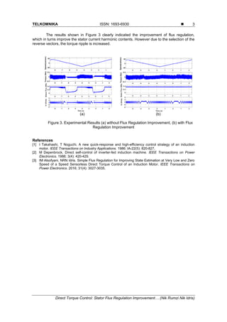 Direct Torque Control: Stator Flux Regulation Improvement at Low Speed | PDF