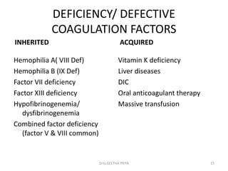pathological approach to bleeding disorders | PPTX