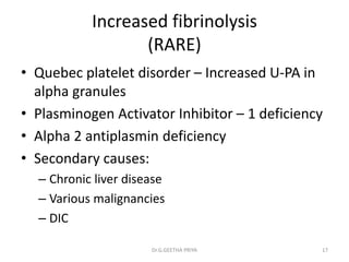 pathological approach to bleeding disorders | PPTX