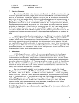 Policy paper final | DOC | Interest Rates | Economy