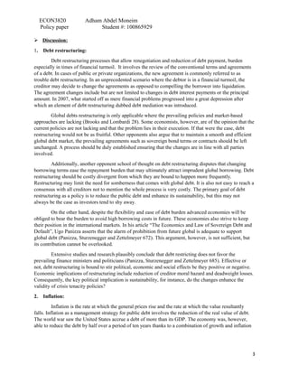 Policy paper final | DOC | Interest Rates | Economy