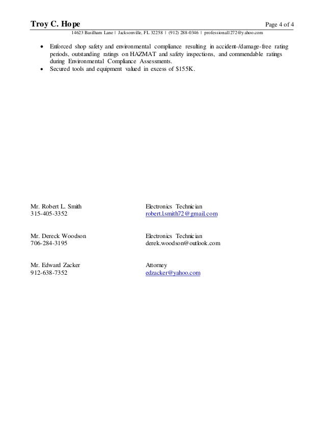 TCHope resume with JROTC
