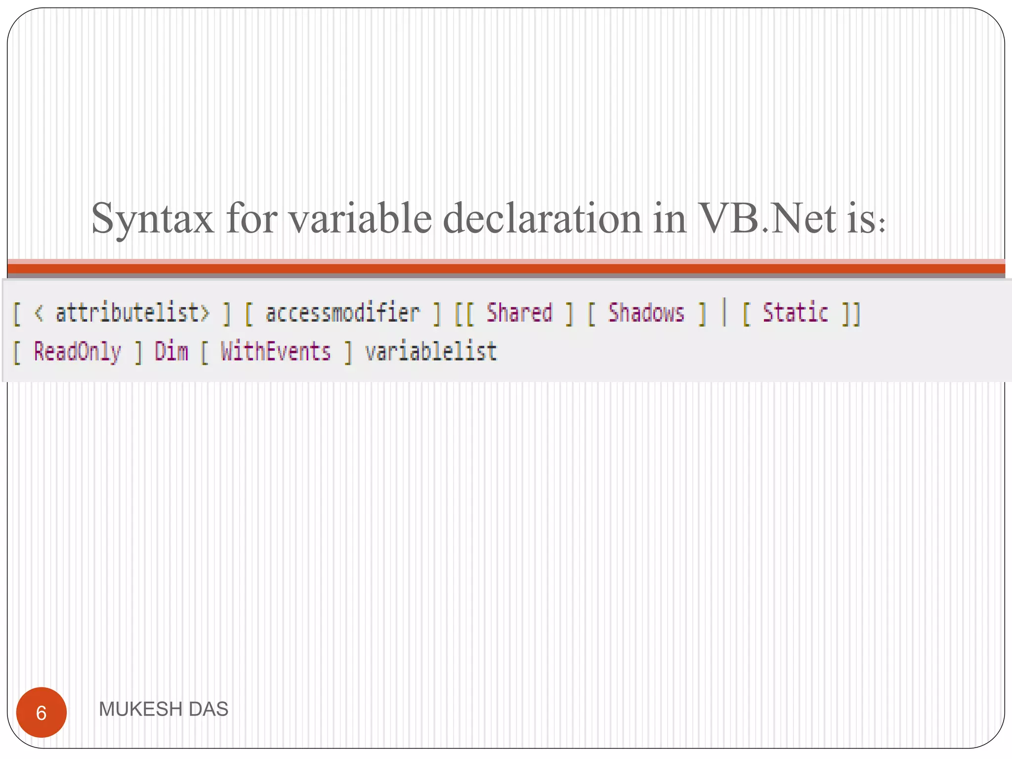 Introduction to VB | PPTX