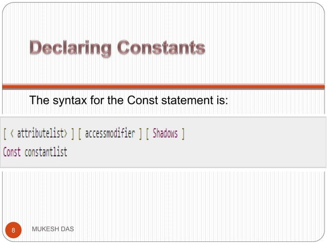 Introduction To Vb Ppt