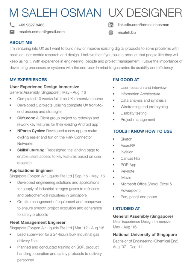 M Saleh Osman - Resume | PDF