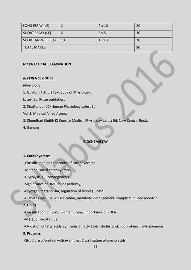 b sc perfusion technology syllabus | PDF