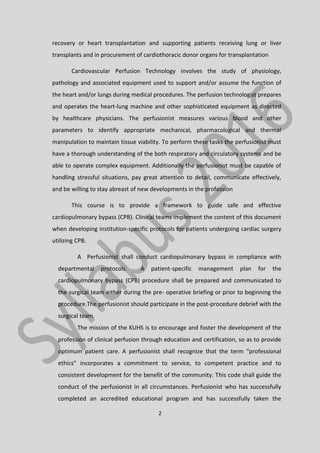 b sc perfusion technology syllabus | PDF