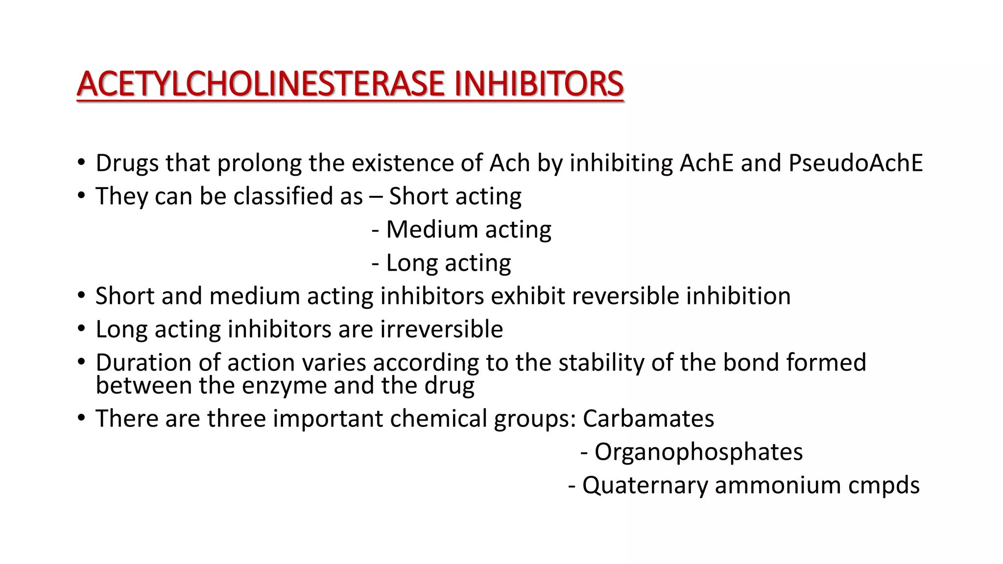 015 cholinesterase inhibitors and anticholinergic drugs | PDF