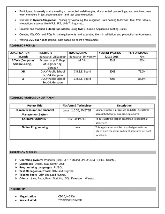 sanjana_resume | DOCX | Databases | Computer Software and Applications