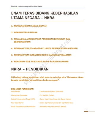 015 enam teras bidang keberhasilan utama negara | PDF