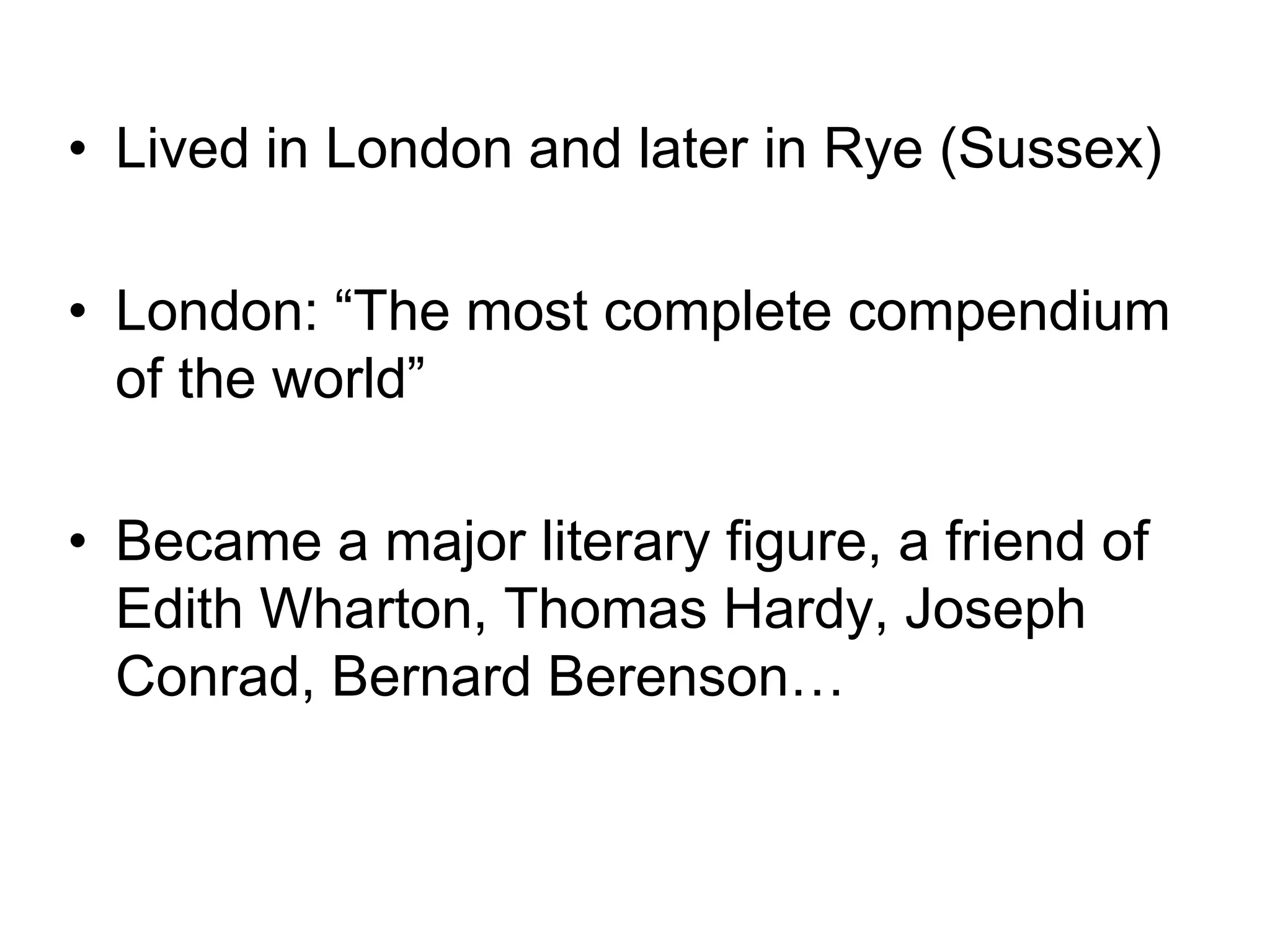 015_Henry_James.ppt and the cre ation of | PPT