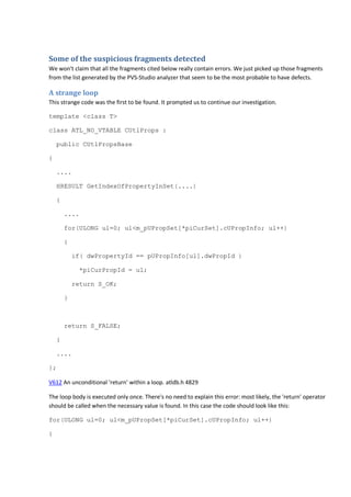 Errors detected in the Visual C++ 2012 libraries | PDF
