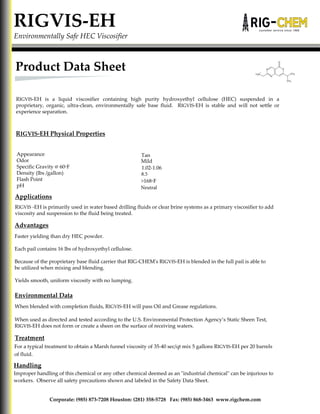 Rig-Chem Products Bulletin | PDF | Chemistry | Science