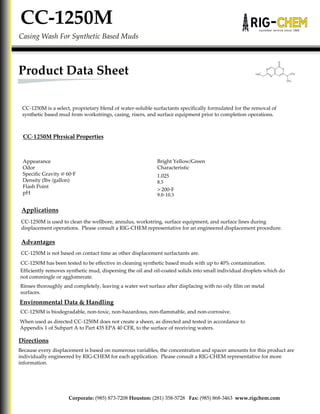Rig-Chem Products Bulletin | PDF | Chemistry | Science