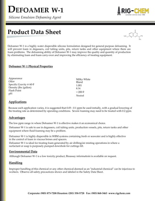 Rig-Chem Products Bulletin | PDF | Chemistry | Science