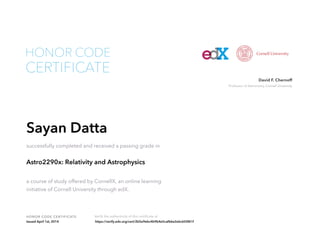 Certificate astro | PDF