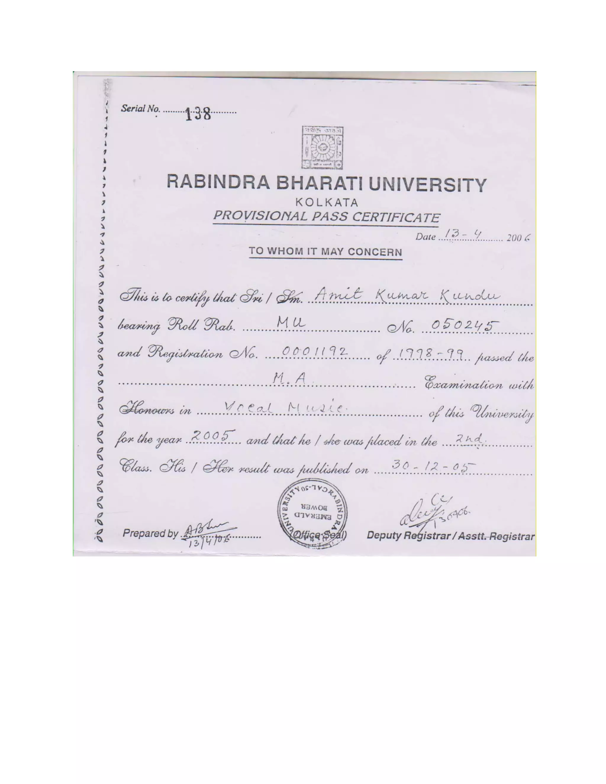 M.A Certificate | PDF