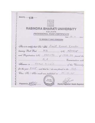 M.A Certificate | PDF
