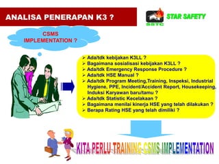 Materi Keselamatan dan Kesehatan Kerja CSMS.ppt