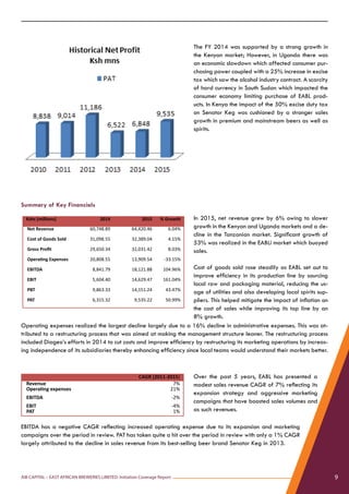 East African Breweries Limited Initiation Coverage Report - March 2016 ...