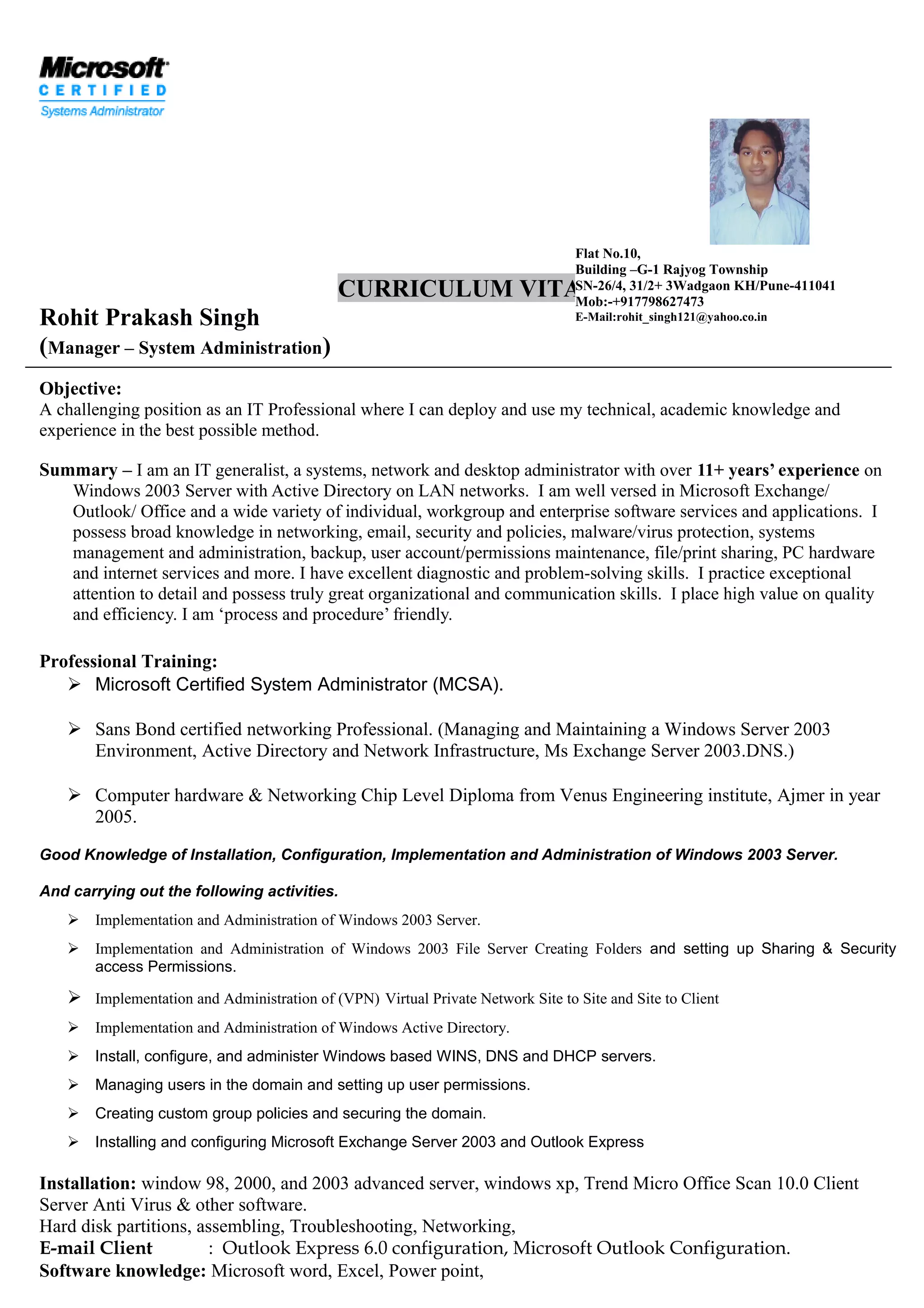 Rohit Singh Updated Resume | DOC