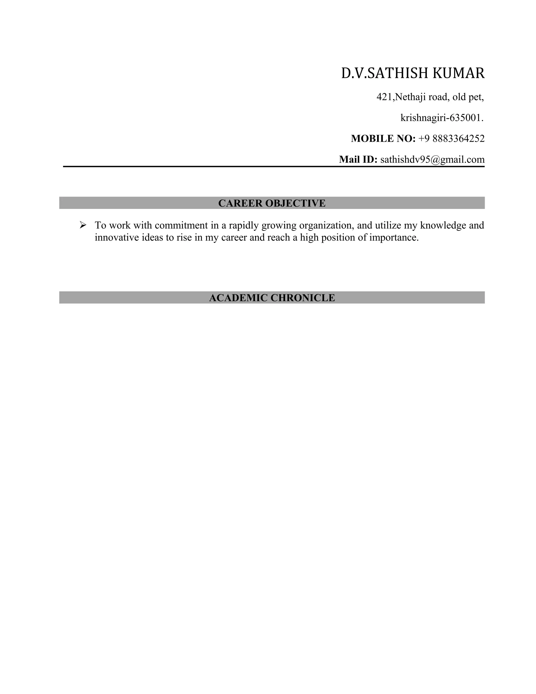 Resume_sathish.D.V_IJP | PDF