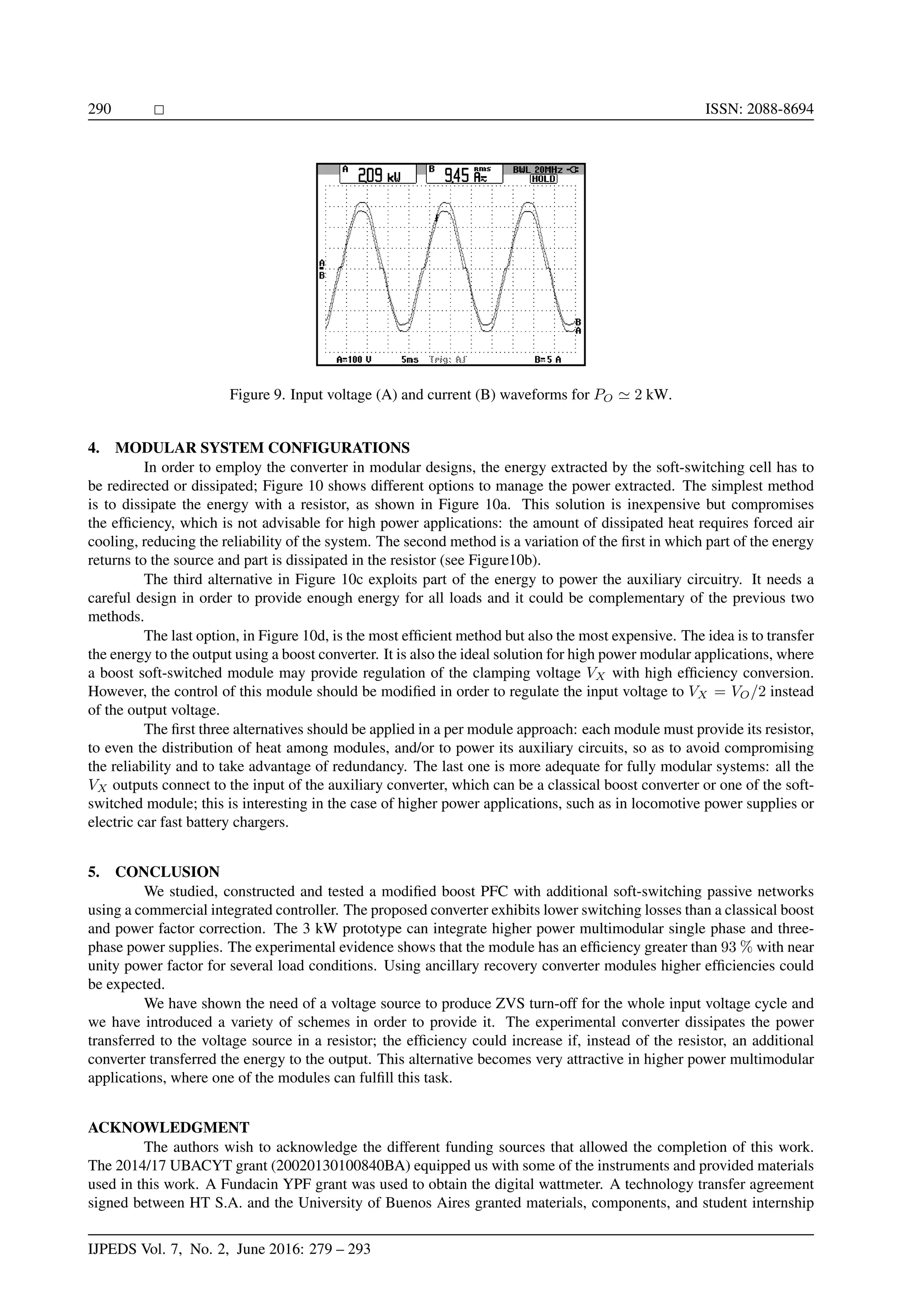 Single Switch Soft Switched Boost Power Factor Corrector For Modular