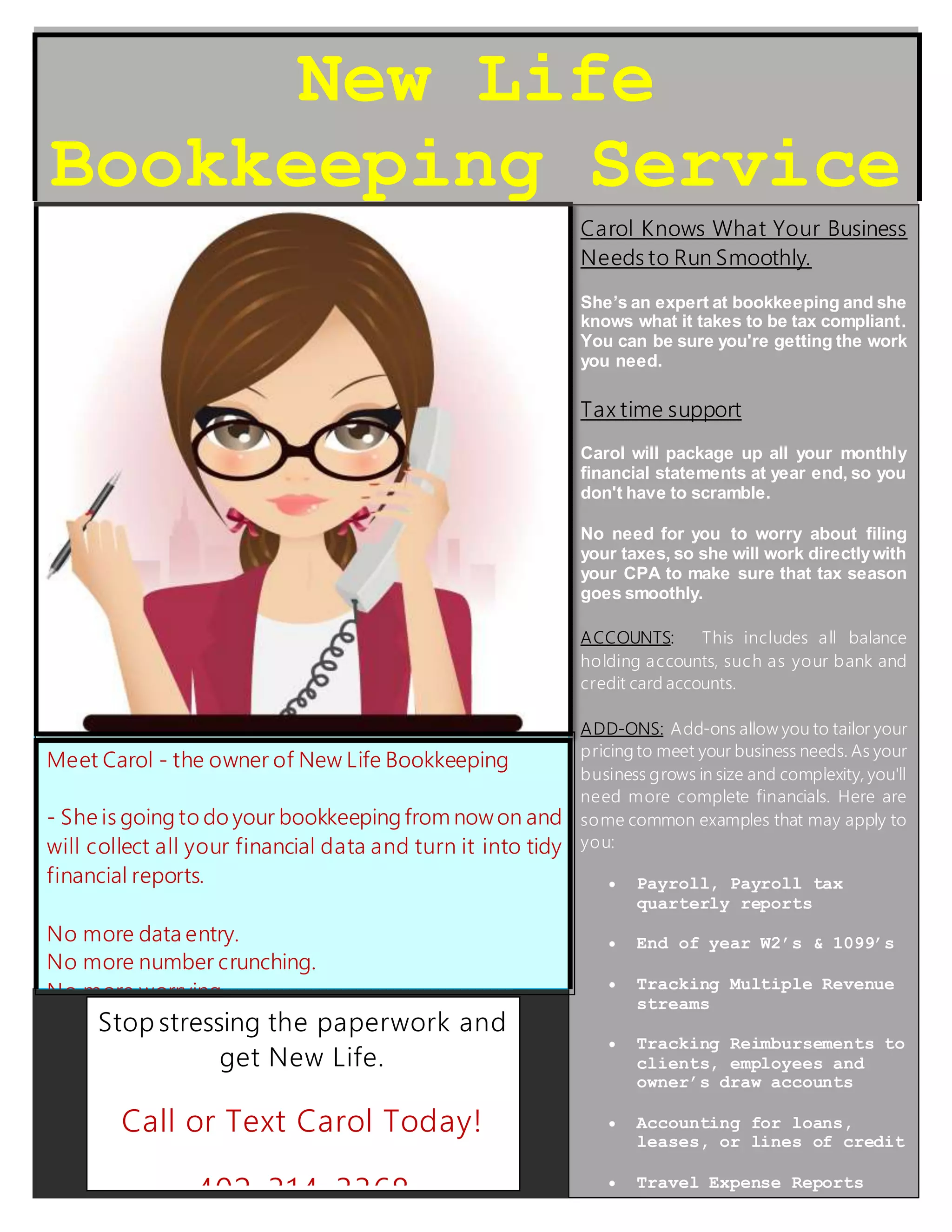 BOOKKEEPING FLYER 2 | DOCX | Financial Industry | Industries