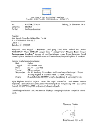 0172 surat konfirmasi dina kab gresik | DOC
