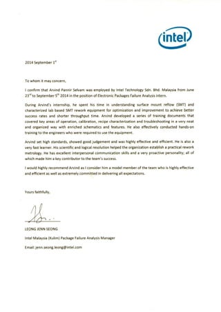 Intel Reference Letter Compressed | PDF